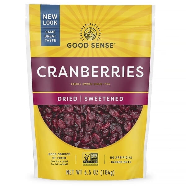 Good Sense, Cranberries, Dried & Sweetened, 6.5 oz Pack of 4 - Walmart.com