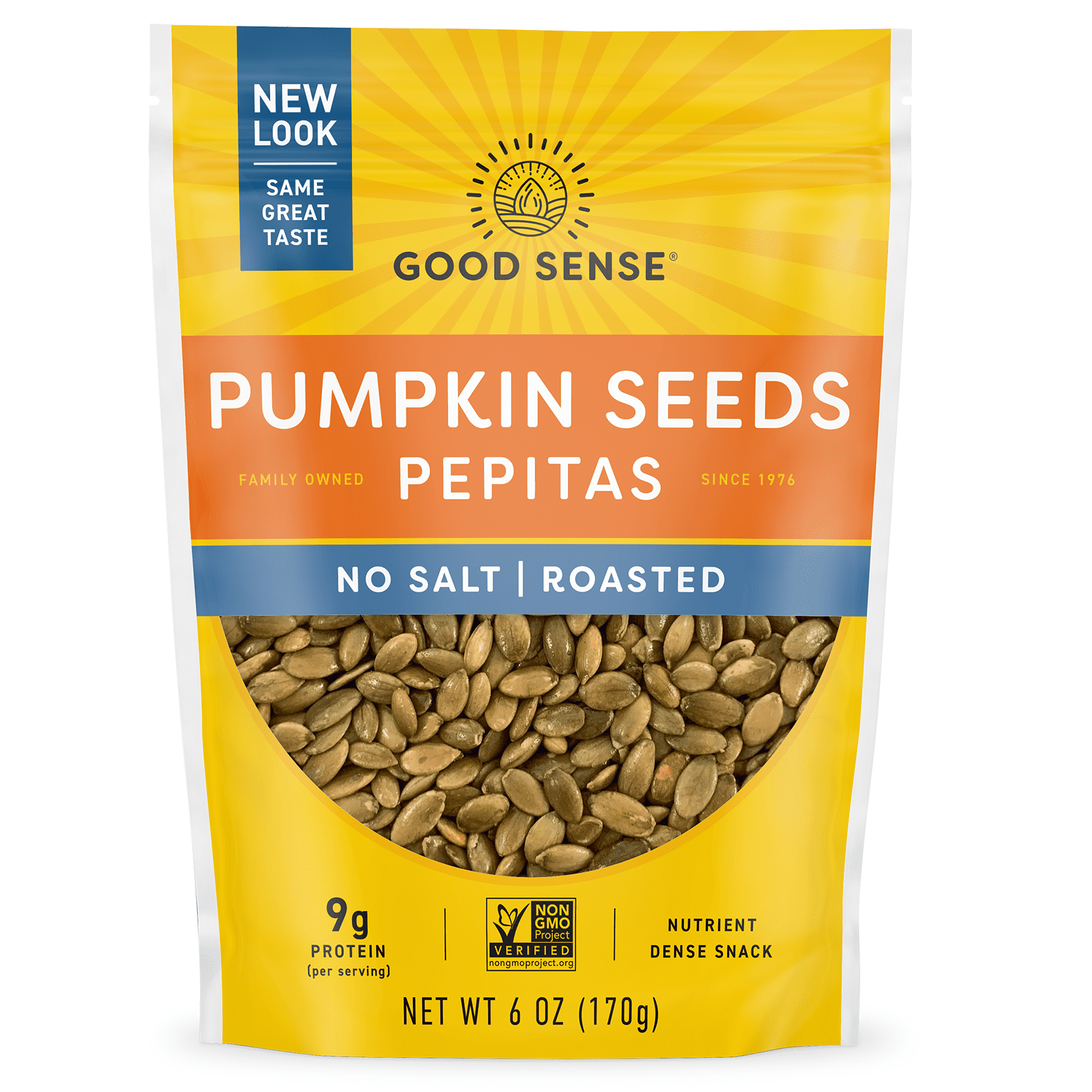 Good Sense Pumpkin Seeds Pepitas, Roasted, No Salt, 6 oz, Nutrient ...