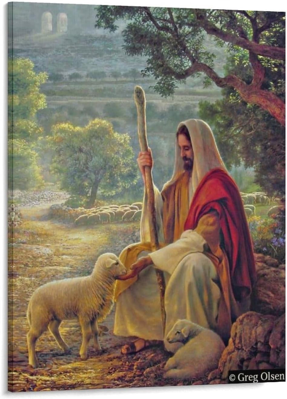 The Good Shepherd Jesus Christ With Lost Sheep by Greg Olsen Painter ...
