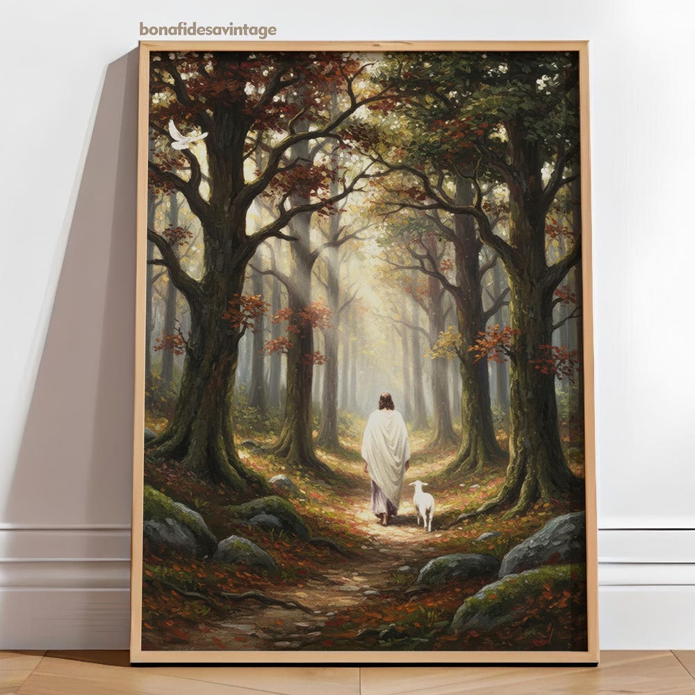 Good Shepherd Jesus Print, Vintage Christian Print Wall Art ...