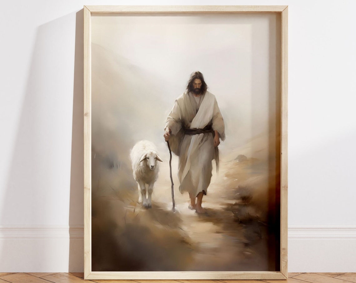 The Good Shepherd Poster, Leaves The 99 Sheep, Christian Modern Home ...