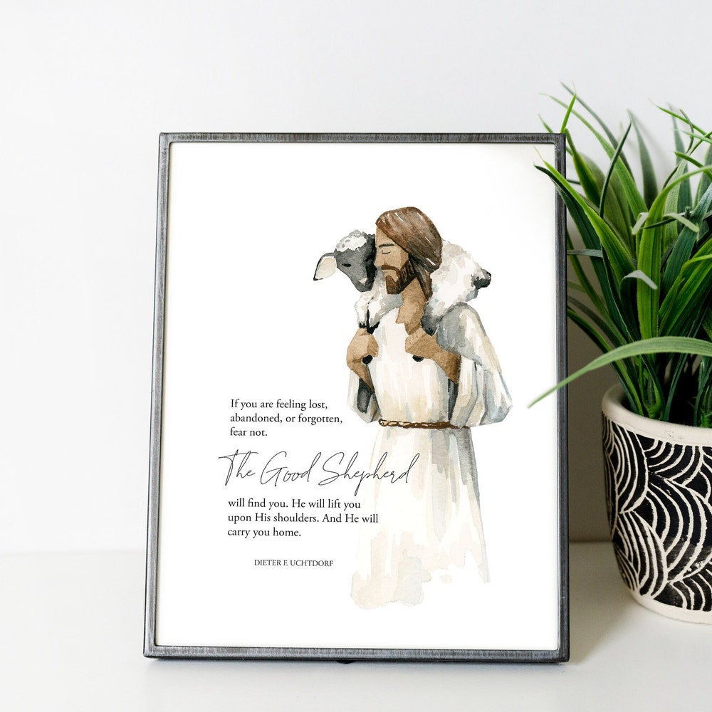 The Good Shepherd, Print , Christian Wall Art, Lost Sheep, Jesus Christ ...