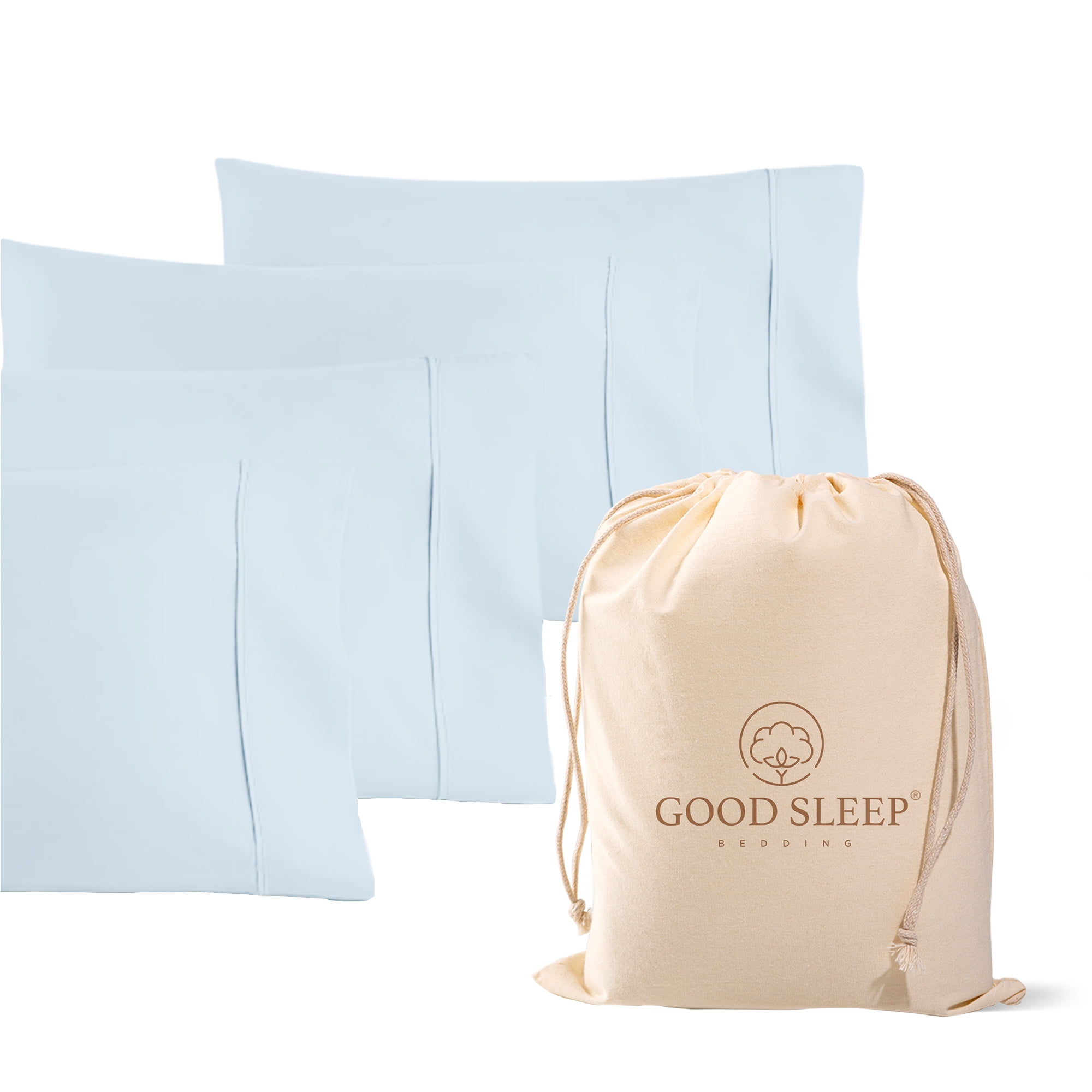 Good Sleep Bedding 1000 TC Egyptian Cotton Light Blue King Size 20" x ...