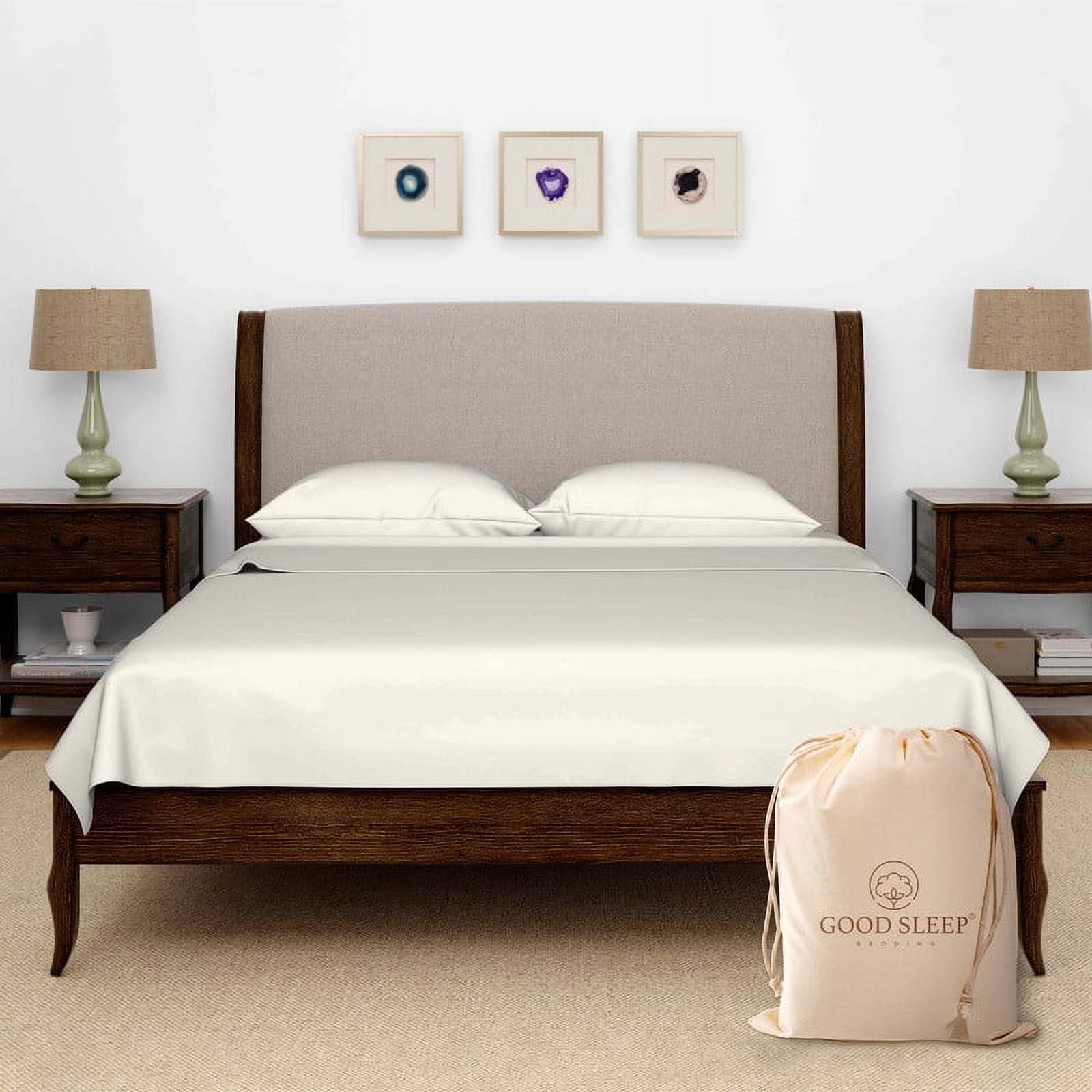 Good Sleep Bedding Olympic Queen Size 4 Piece Bed Sheets Set, 600 TC ...