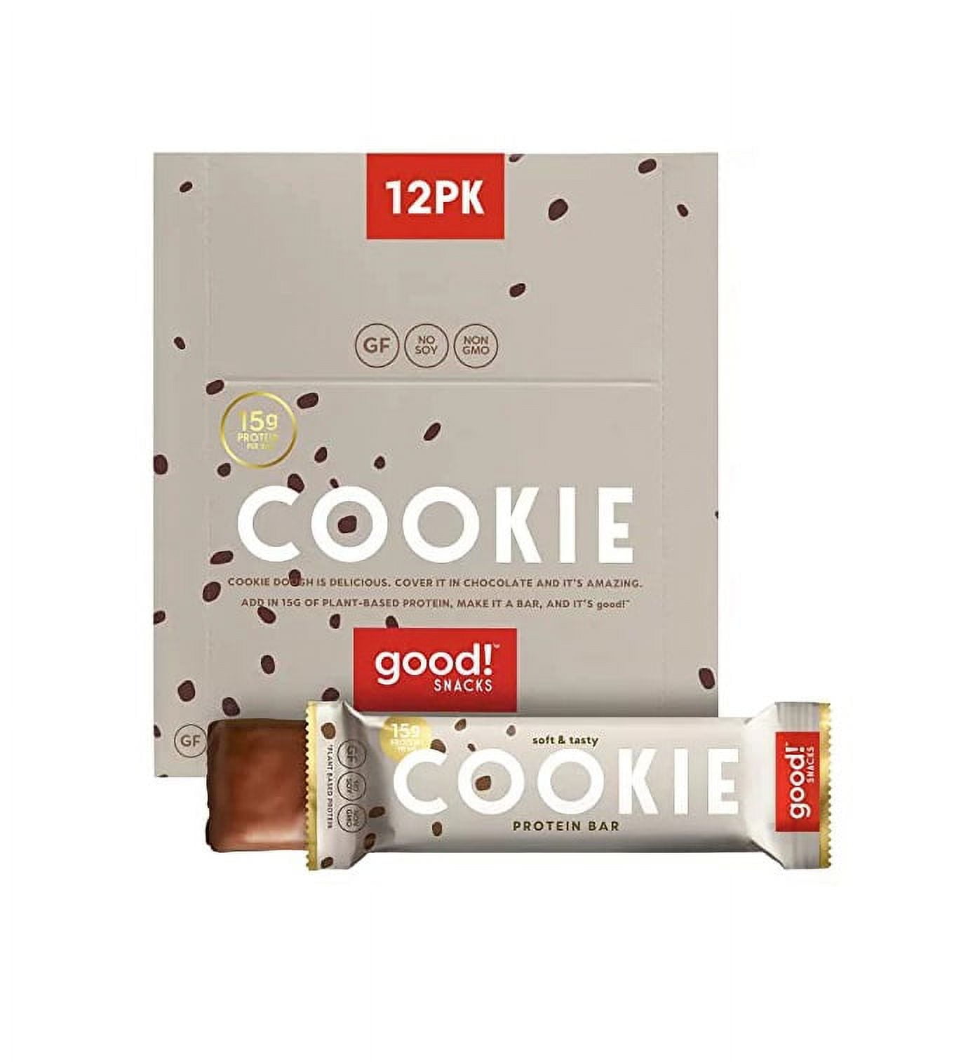 Good! Snack Soft Vegan Cookie Protein Bars, Low Sugar, Plant-Based ...