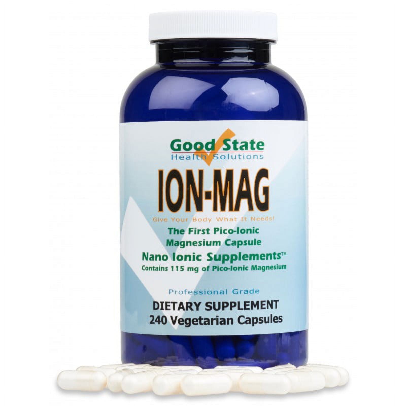 Good State ION-MAG Ionic Magnesium Chloride Supplement, 240 Capsules ...