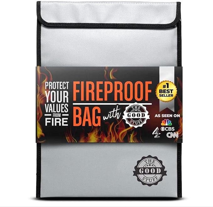 The Good Stuff Water and Fire Resistant Document Bag [11x15], Fireproof ...