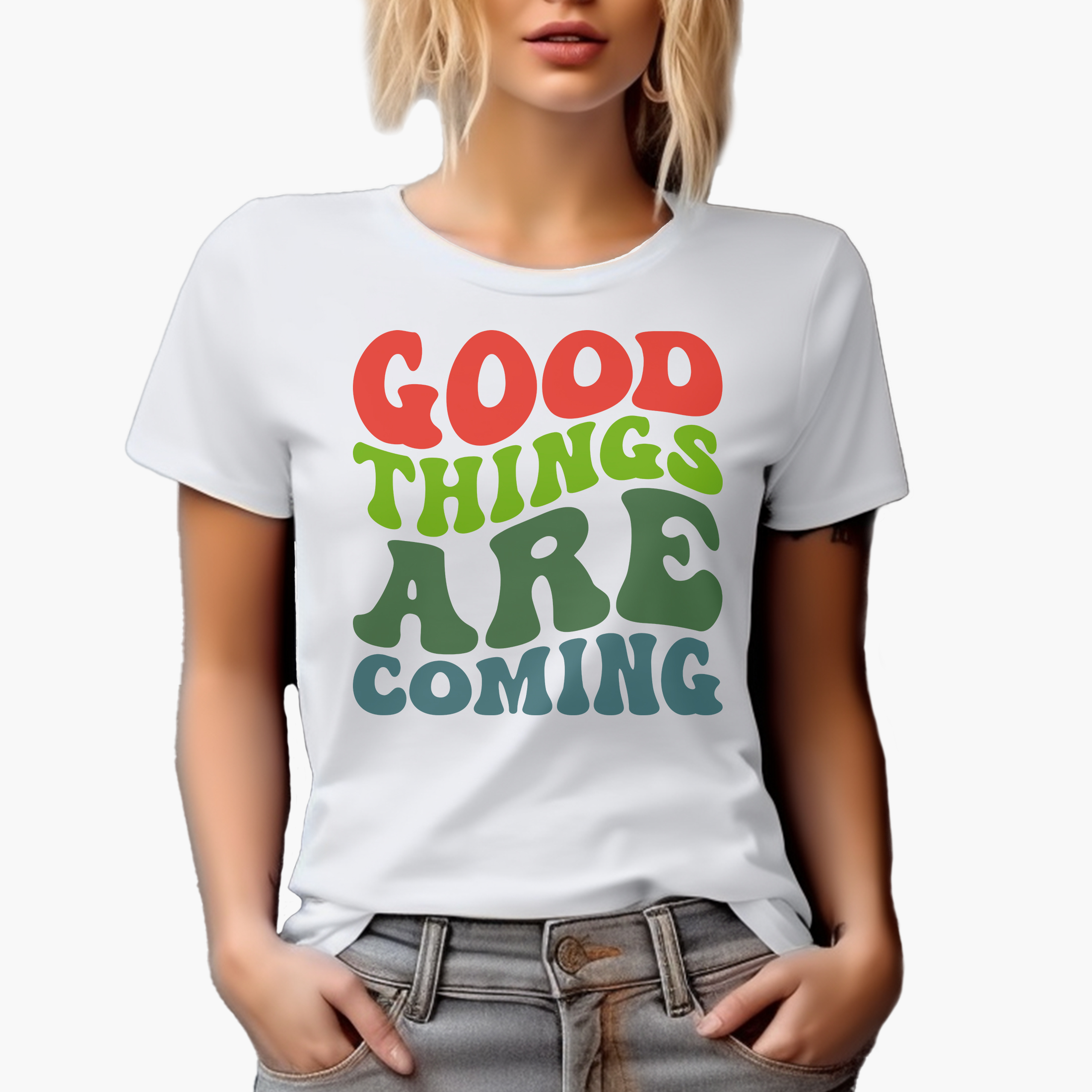 Good Things Are Coming, Motivational Quote to Inspire Hope, Groovy Retro Wavy Text Merch Gift ...