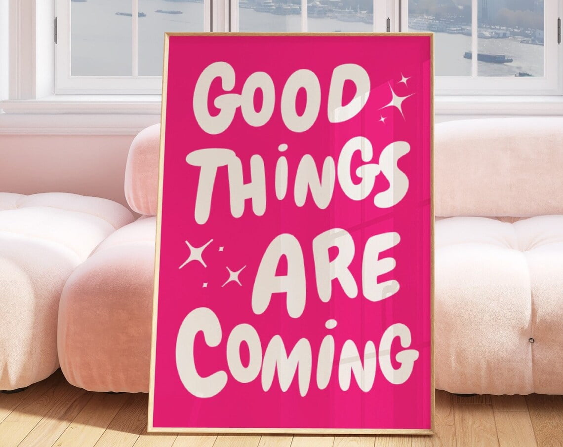 Good Things Are Coming Affirmation Poster, Manifestation Poster,Retro ...