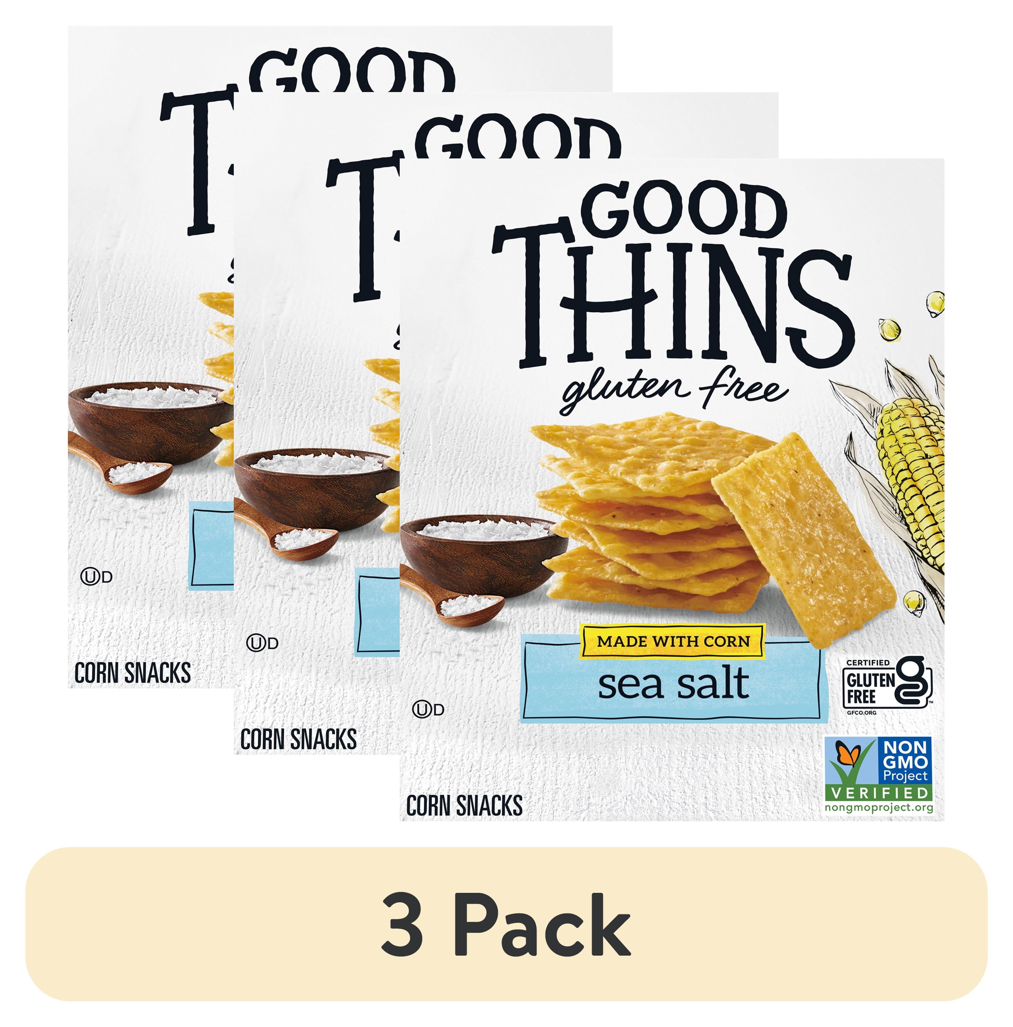 (3 pack) Good Thins Sea Salt Corn Snacks Gluten Free Crackers, 3.5 oz ...