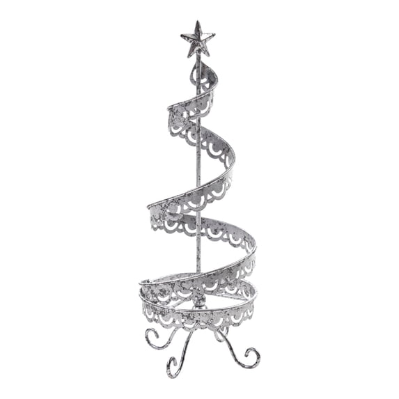 Good Tidings 18” Silver Spiral Metal Christmas Tree – Decorative ...