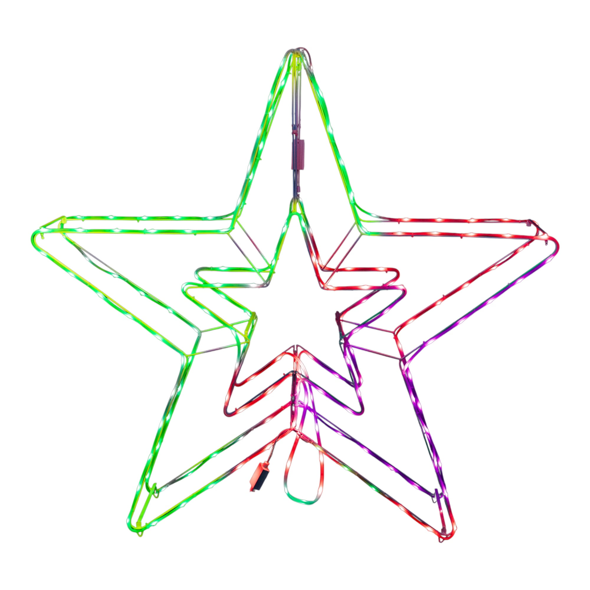 Good Tidings Merrily 48” 3D Tapelight Star – Multi-Color LED Christmas ...