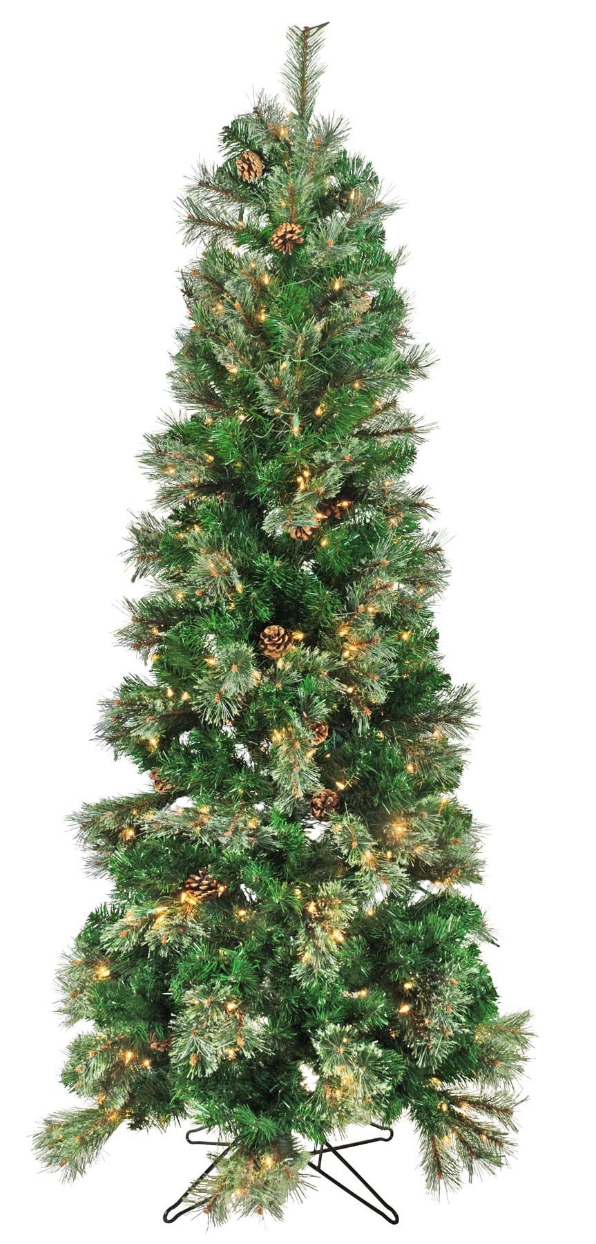 Good Tidings 6.5ft Tall Slim Elegant Artificial Royal Cashmere Pre-Lit ...