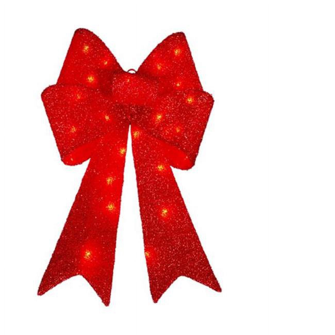 Good Tidings G48 W48WB10269X 3 in. Lighted Red Fabric Bow Christmas ...