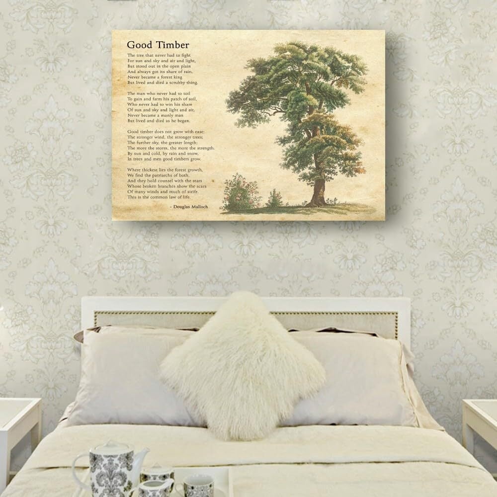 Good Timber Poem Wall Art Poetry Inspirational Quote Posters Art Deco ...