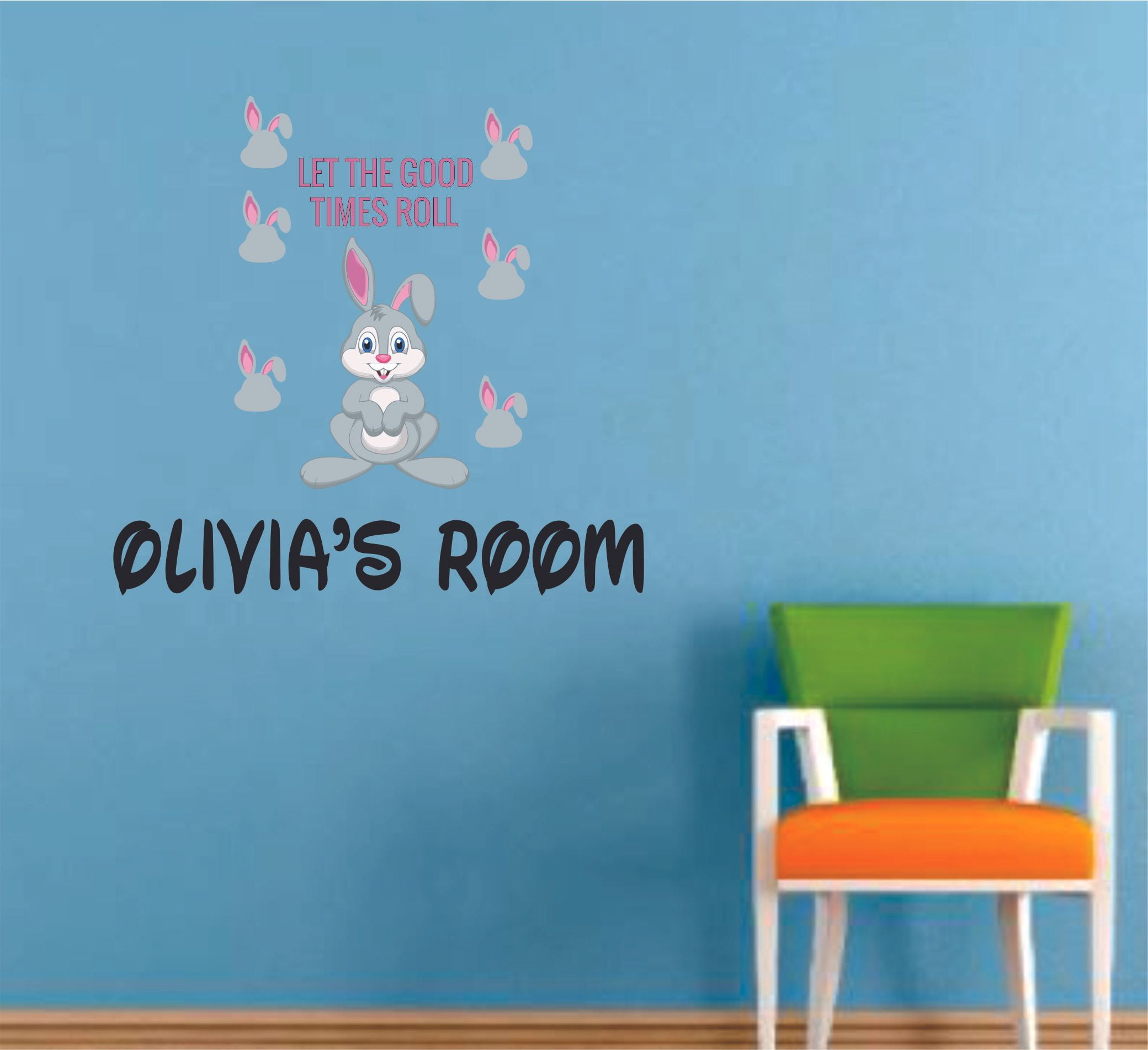 Good Time Quote Cute Rabbit Cartoon Customized Wall Decal - Custom ...