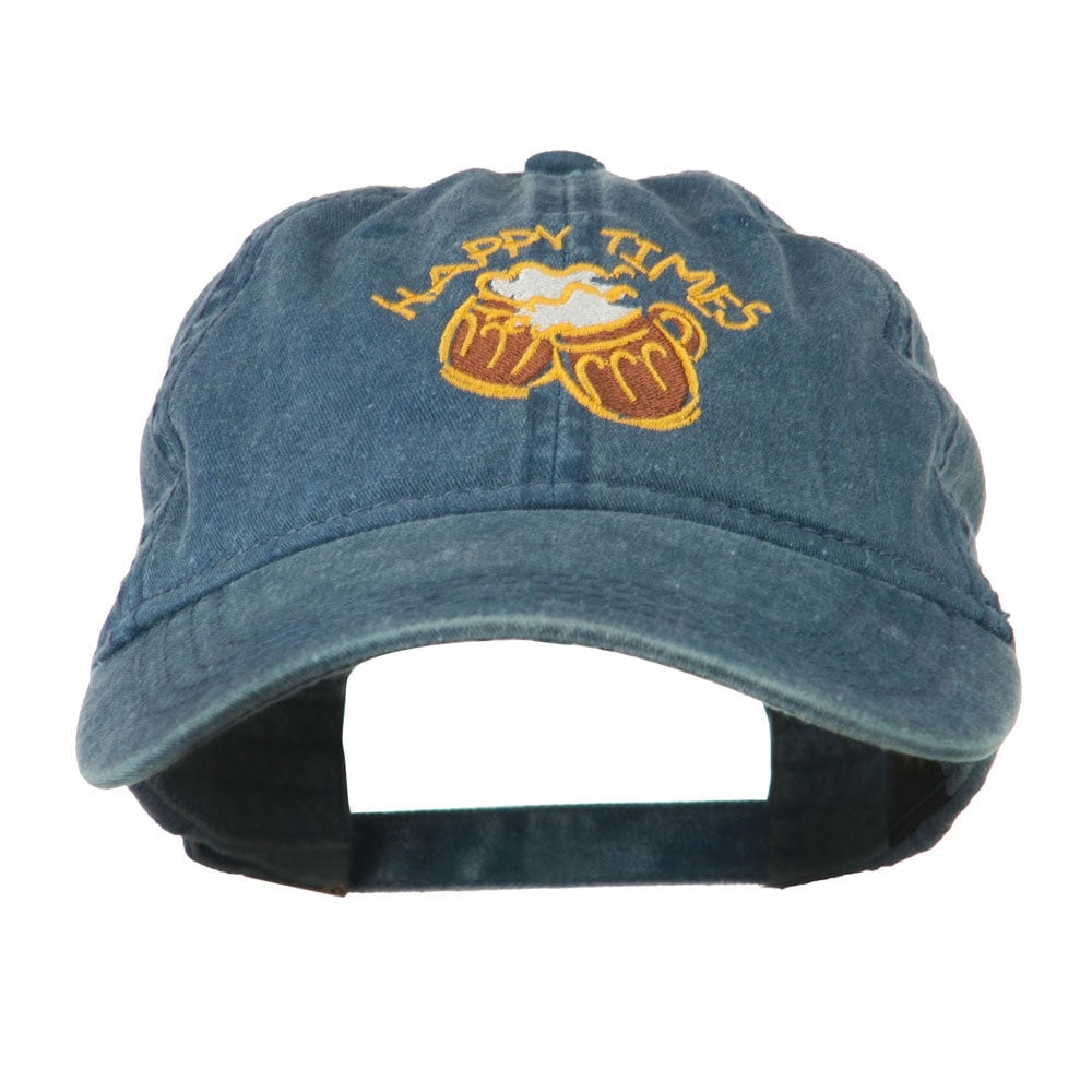 Good Times Beer Image Embroidered Washed Cap - Navy OSFM - Walmart.com
