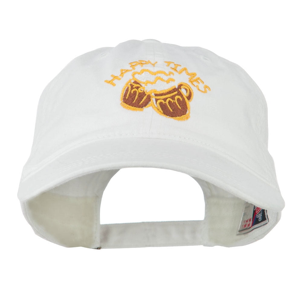 Good Times Beer Image Embroidered Washed Cap - White OSFM - Walmart.com