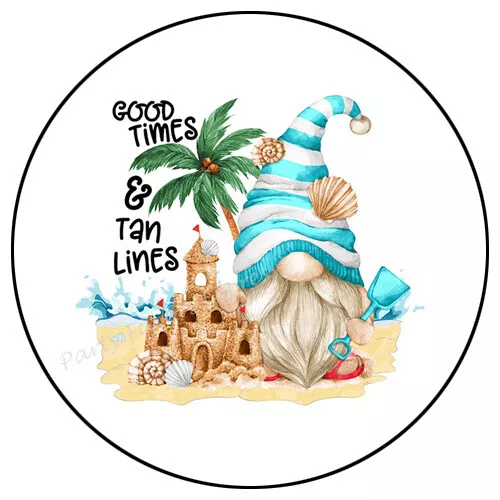 Good Times Tan Lines Gnome Summer Sticker Party Favors Sticker Envelope ...
