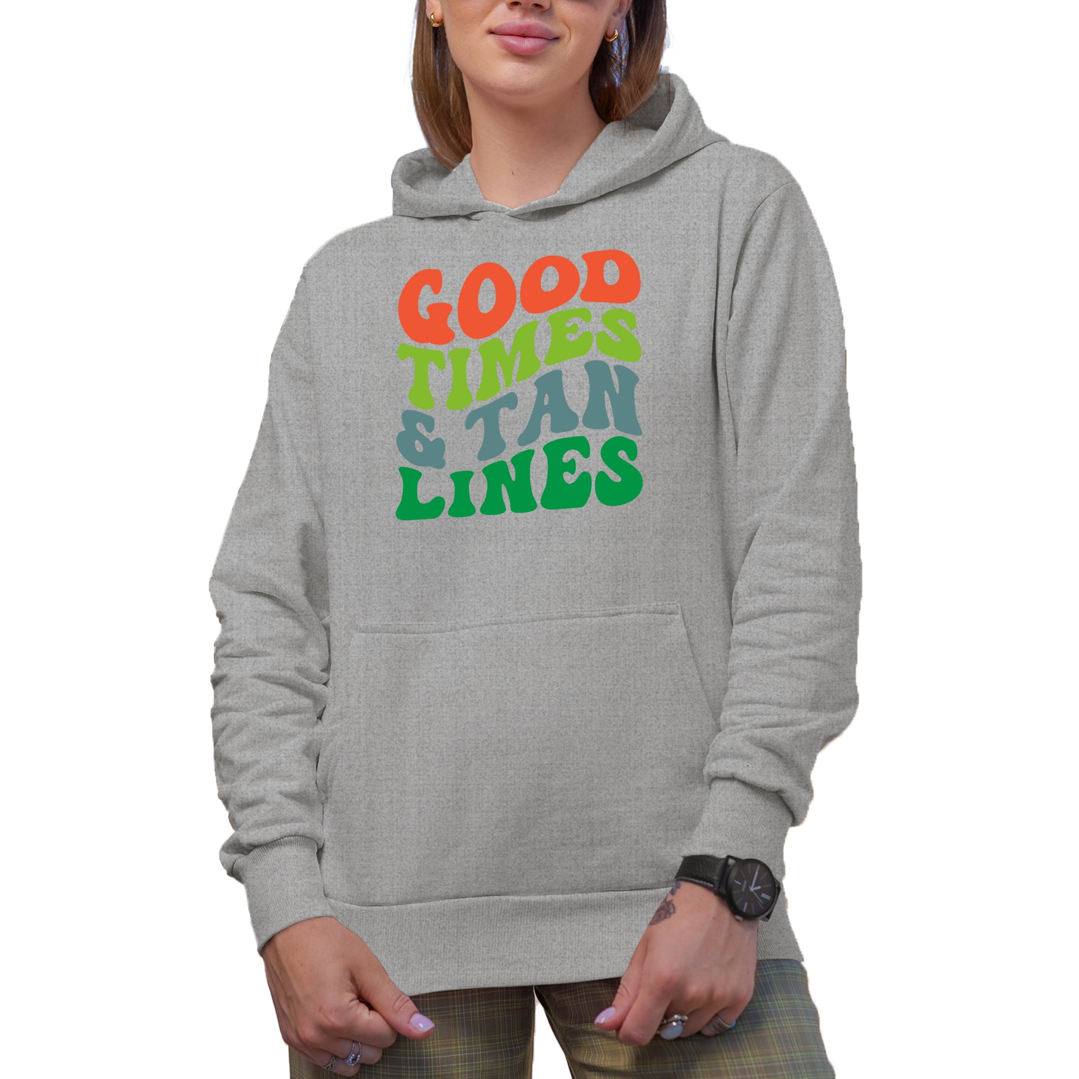 Good Times & Tan Lines, Summer or Beach Themed, Groovy Retro Wavy Text ...