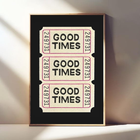 Good Times Ticket, Bar Cart, Wall Art Prints, Black And White Prints ...