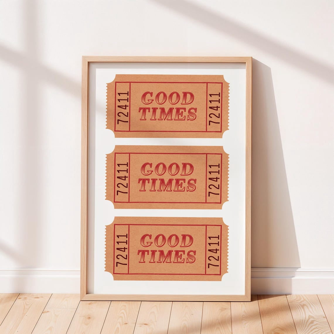 Good Times Ticket Poster, Retro Trendy Ticket Wall Art, Wall Art ...