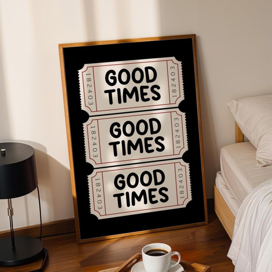 Good Times Ticket Wall Art, Retro Ticket Art Print, Vintage Wall Decor ...