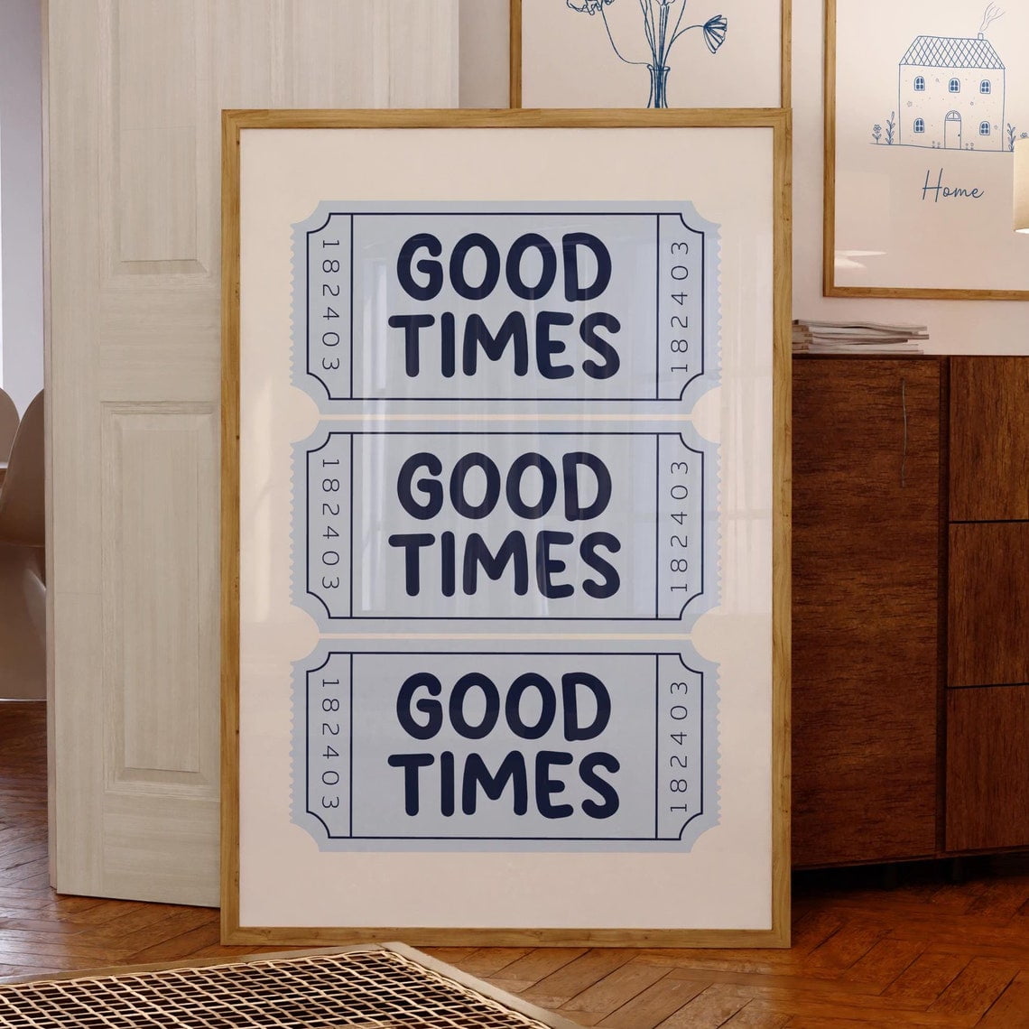 Good Times Ticket Wall Art, Retro Ticket Art Print, Vintage Wall Decor ...