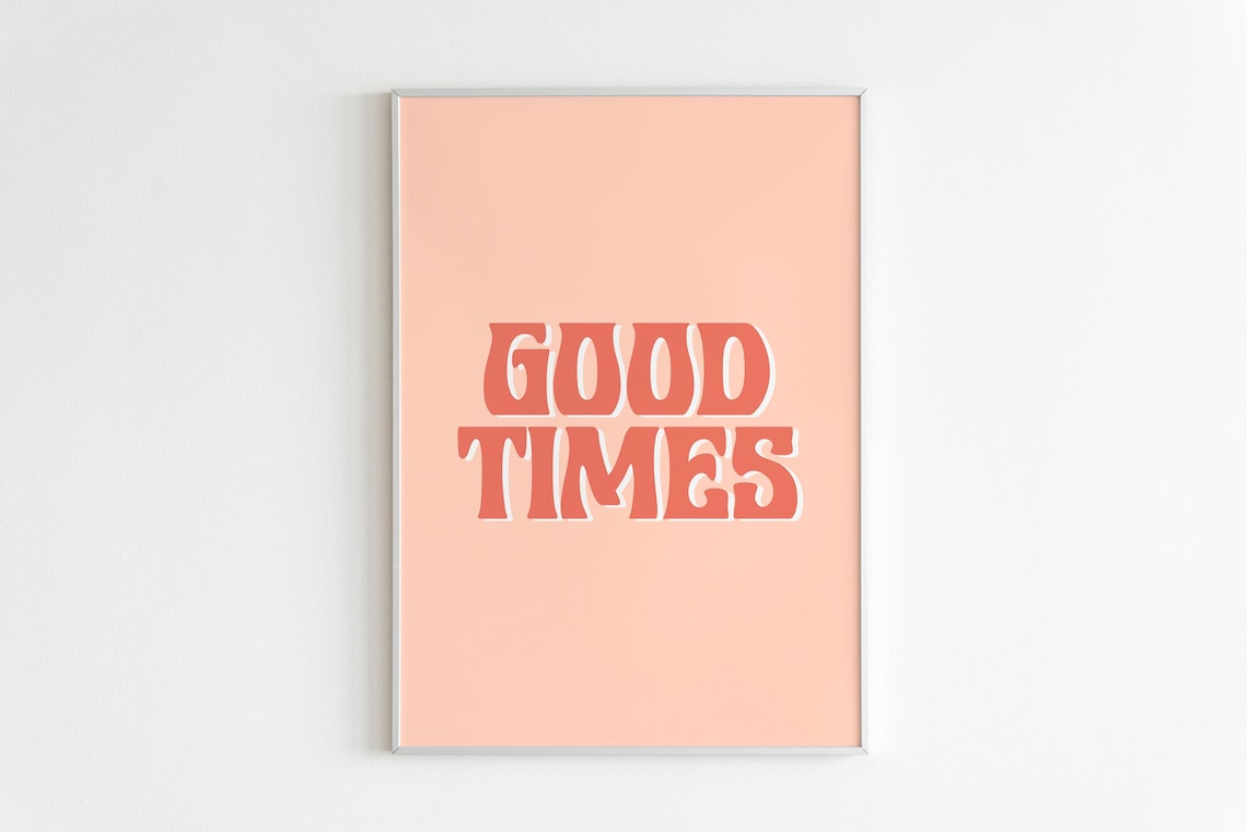 Good Times Wall Art,Hippie Poster,Boho Wall Art,70 Retro Print,Boho ...