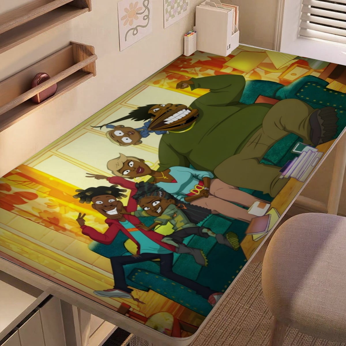 Good Times-themed extra-large Non-Slip Base leather Desk Table mat ...