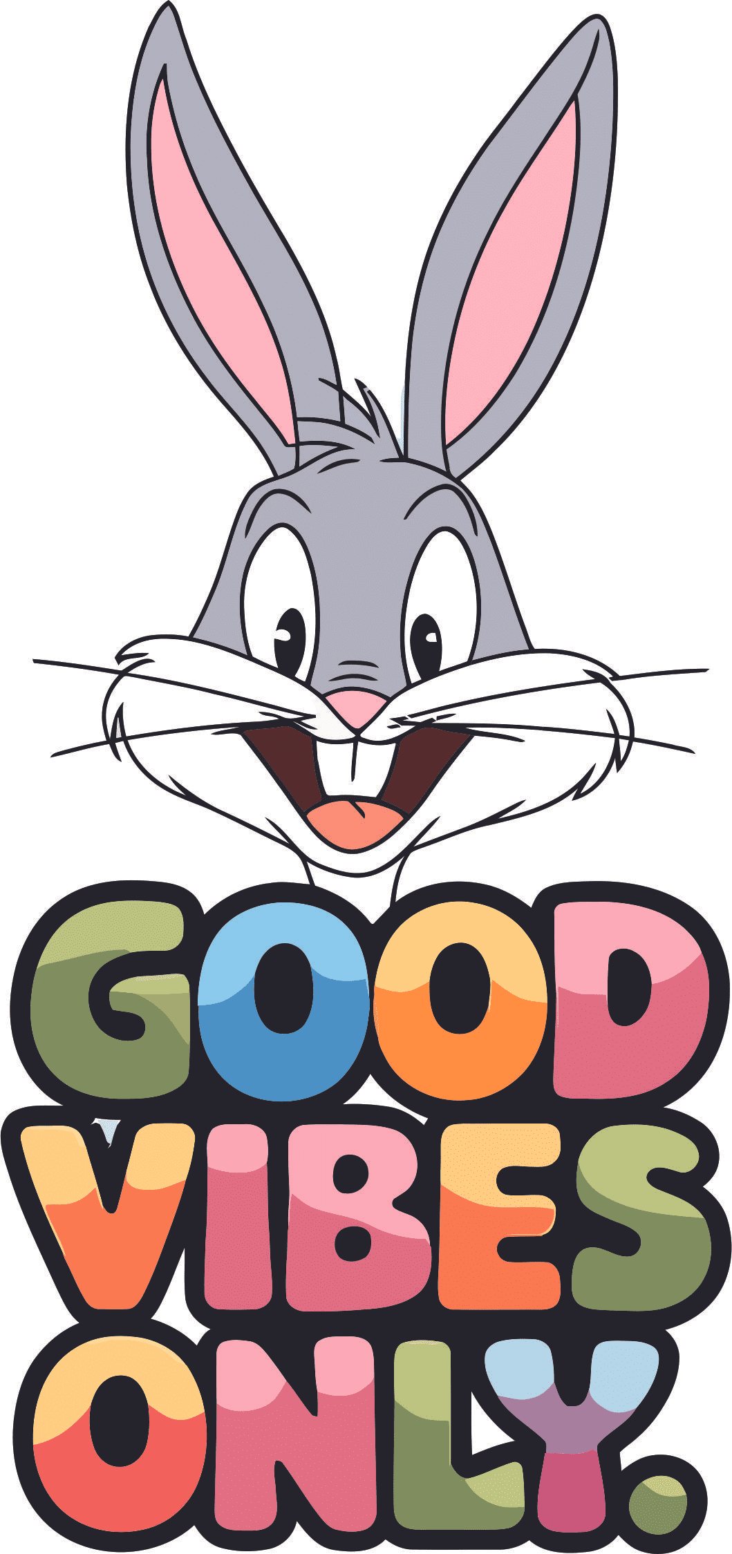Good Vibes Only Bunny Rabbit Mantra Positive Life Inspiration ...