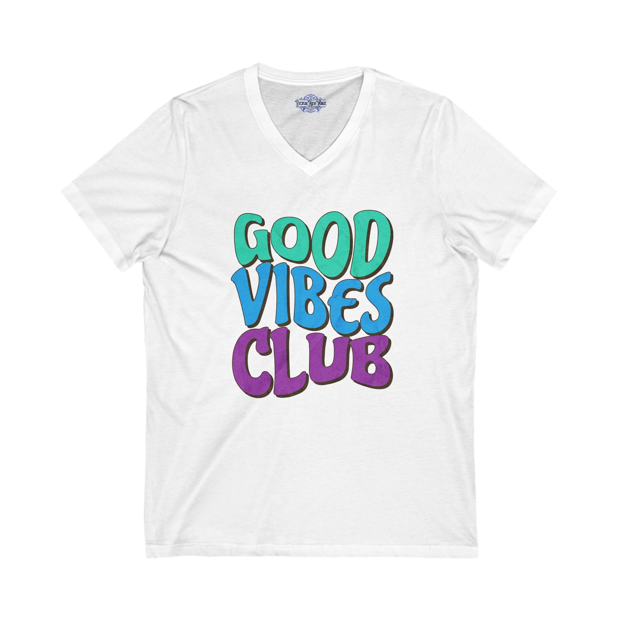 Good Vibes Club Short Sleeve V-Neck Tee - Walmart.com