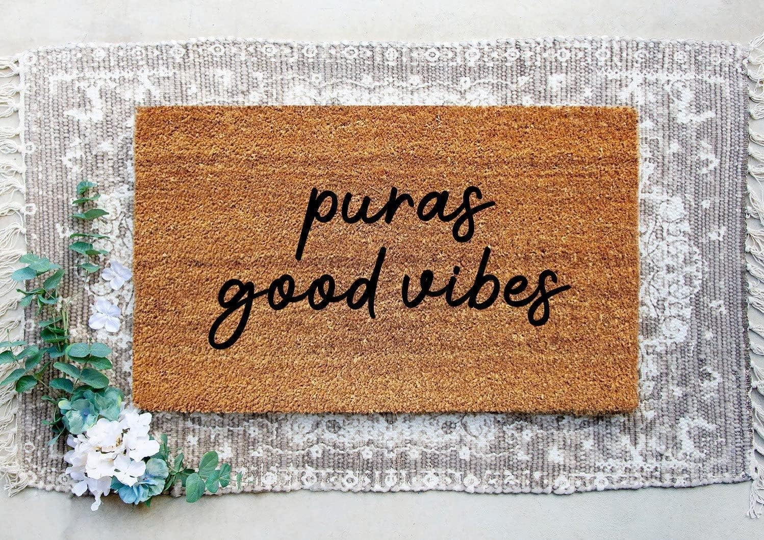 Good Vibes Doormat Porch Decor Cute Welcome Mat Outdoor Decor Front ...