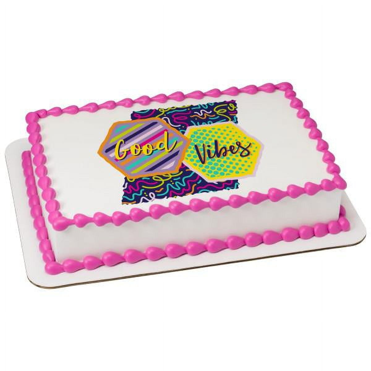 Good Vibes Edible Cake Topper Image - Walmart.com