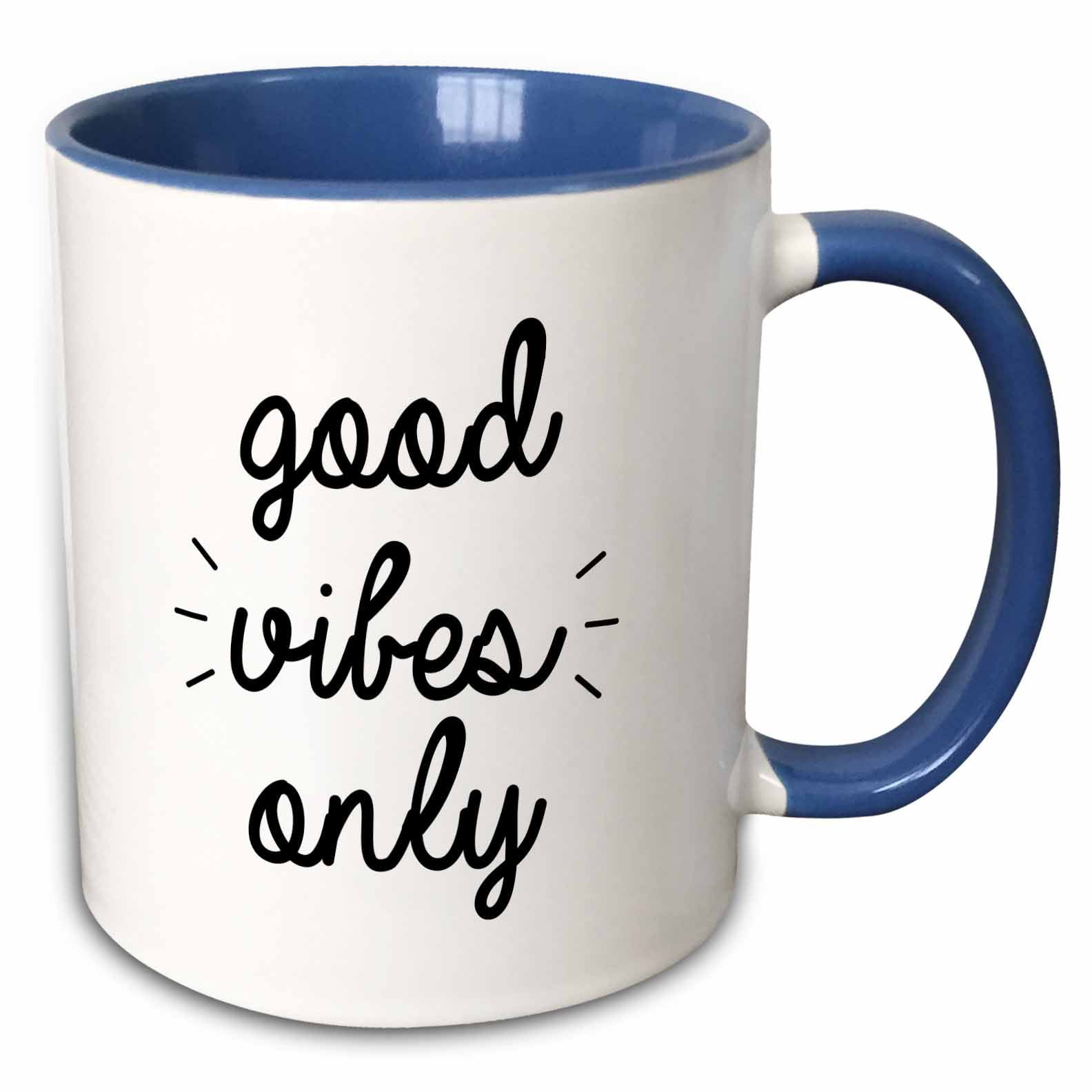 3drose, Good Vibes Only, 11oz Two-tone Blue Mug - Walmart.com