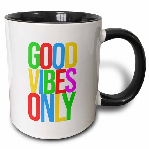 3drose, Good Vibes Only Colorful Text Against the White Background ...