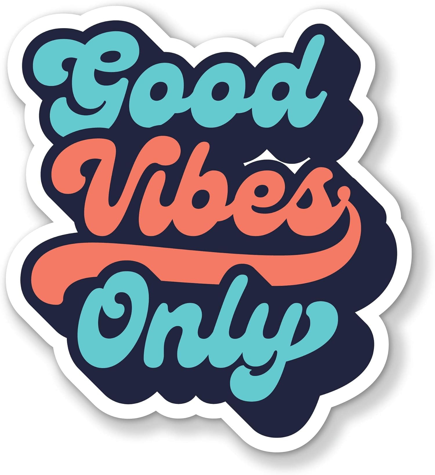 Good Vibes Only Decal Bumper Sticker for , Cups, Laptops, olers (3"x3 ...