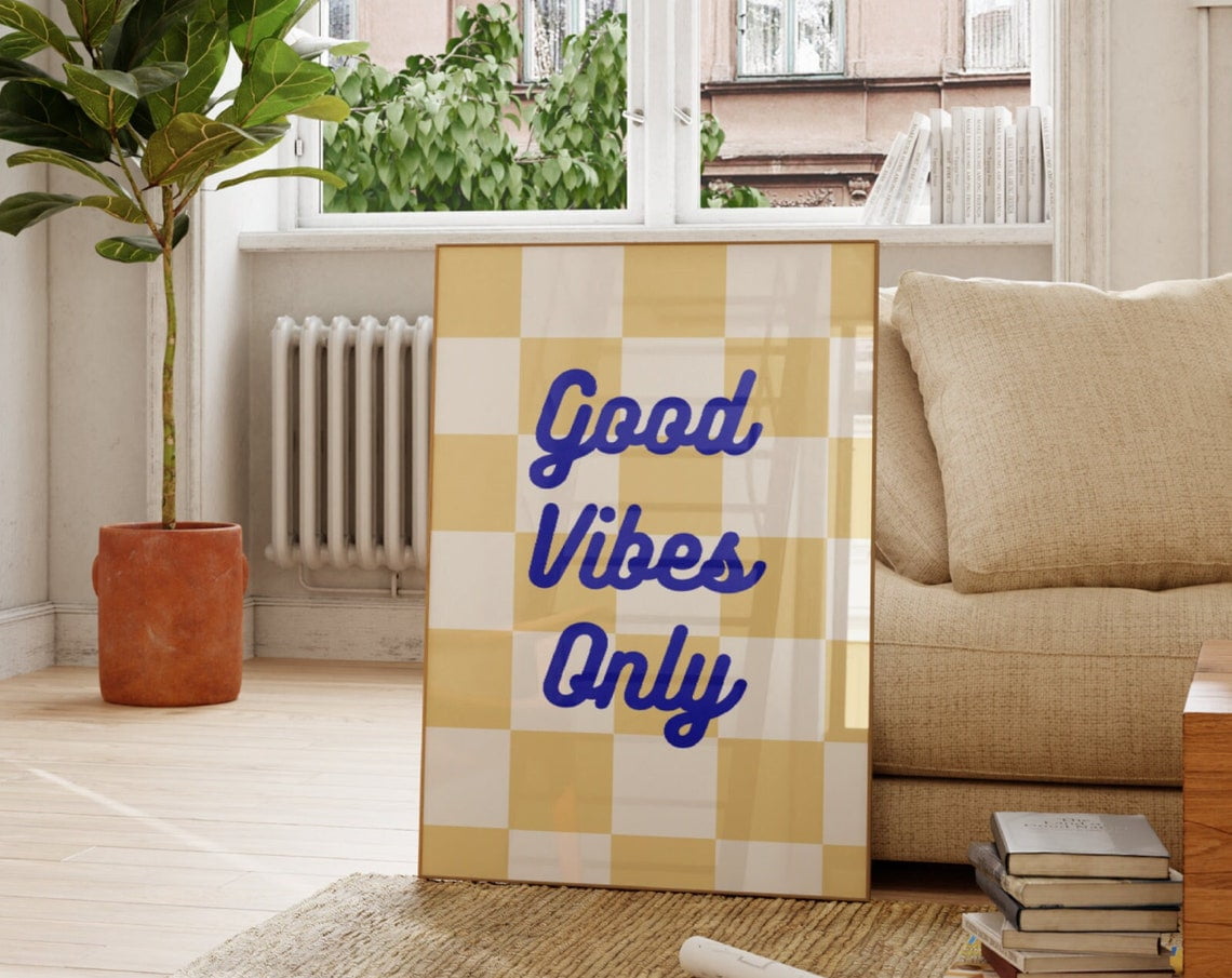 Good Vibes Only, Good Vibes Poster, Trendy Retro 70S Aesthetic Poster ...