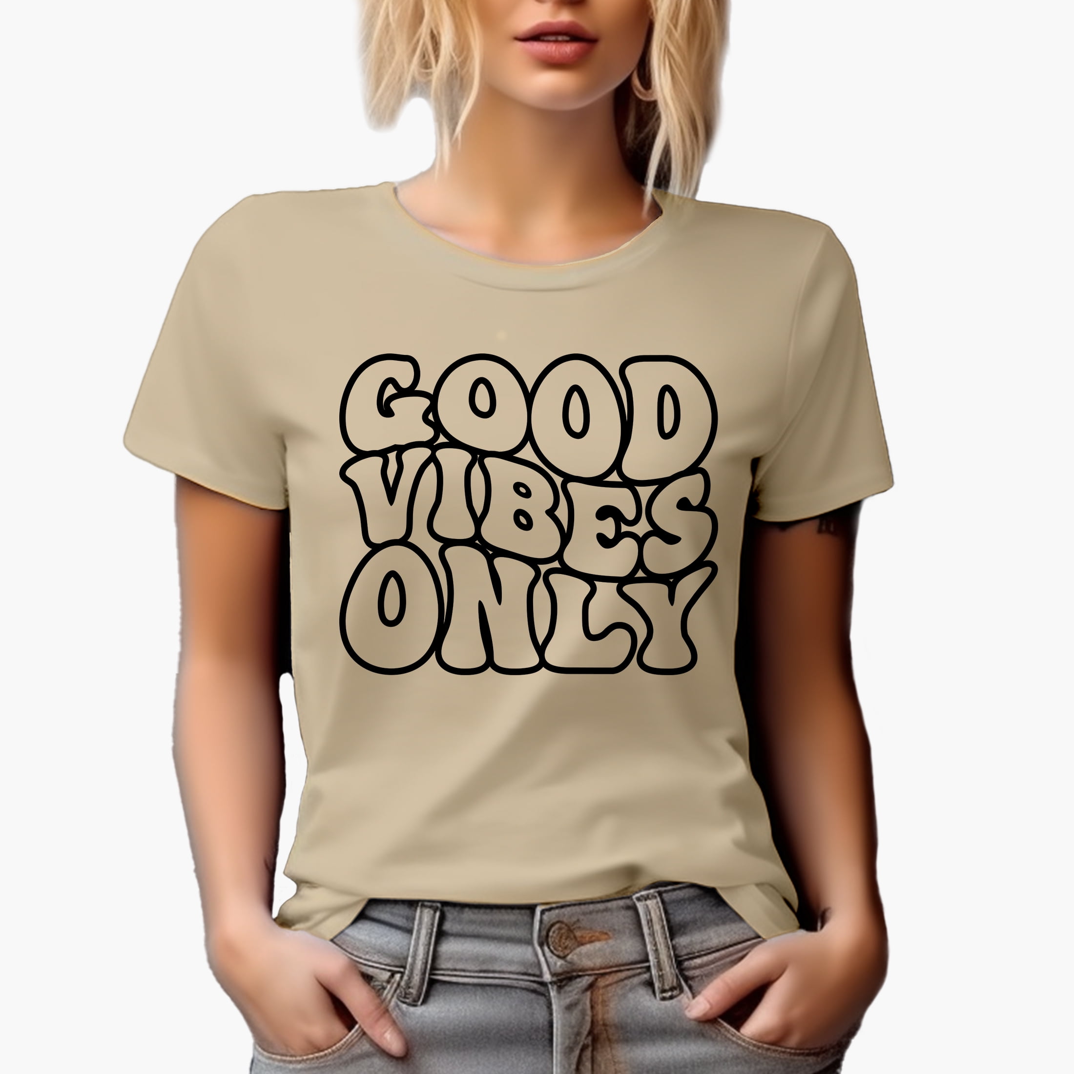 Good Vibes Only, Positivity Quote, Groovy Retro Wavy Text Merch Gift ...