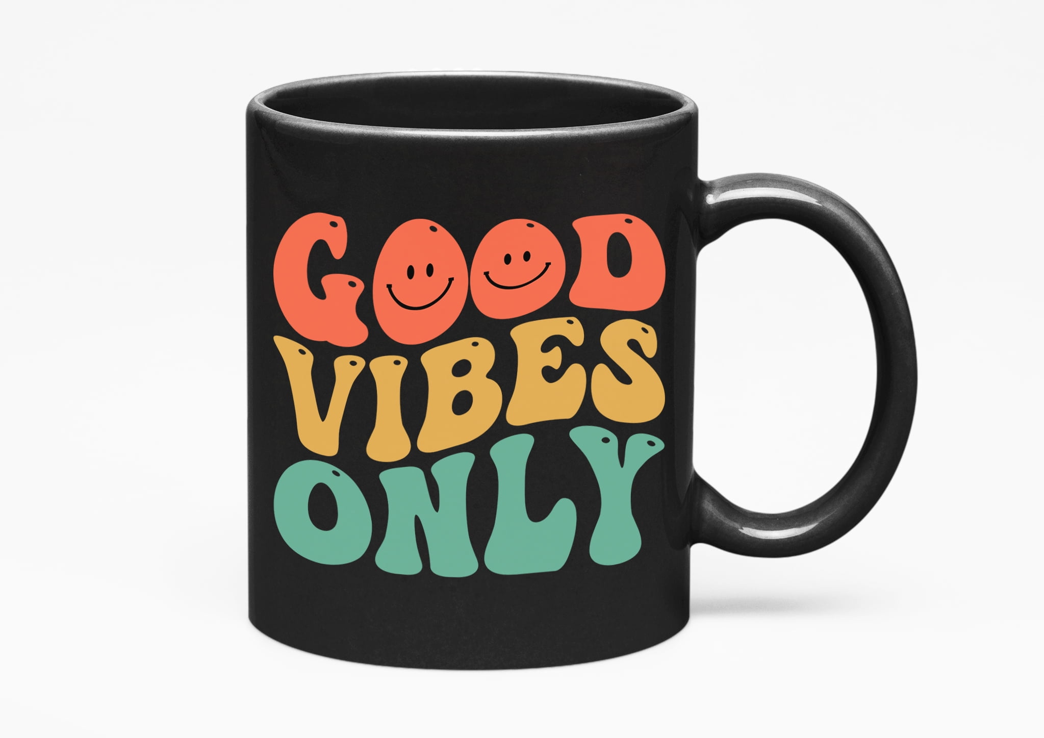 Good Vibes Only, Positivity Quote or Saying, Groovy Retro Wavy Text ...