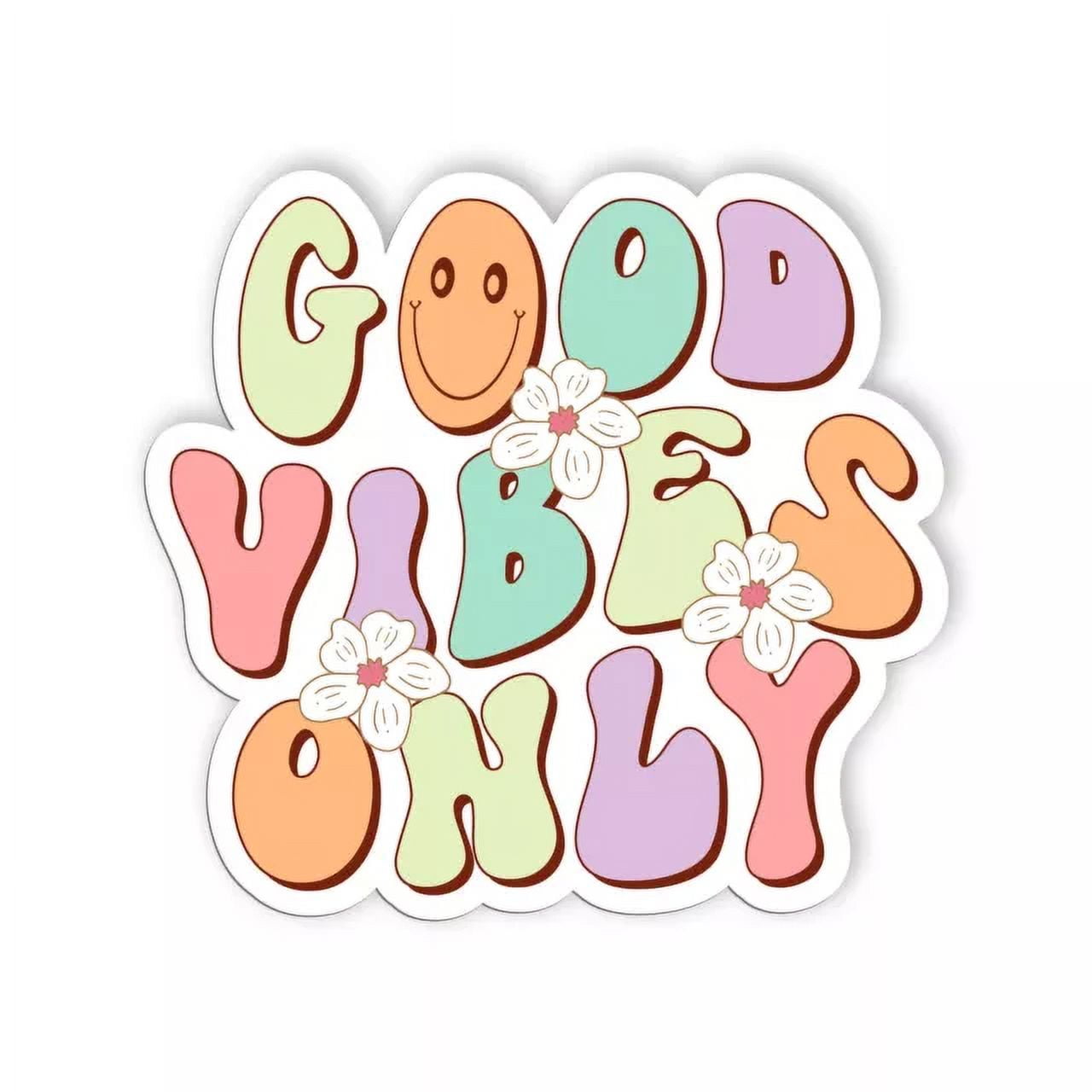 Good Vibes Only Sticker Cute Groovy Positive Sticker Phone Decal Water ...