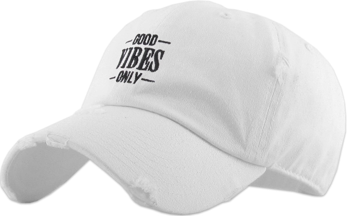Good Vibes Only Vintage Distressed Washed Dad Hat Baseball Cap ...