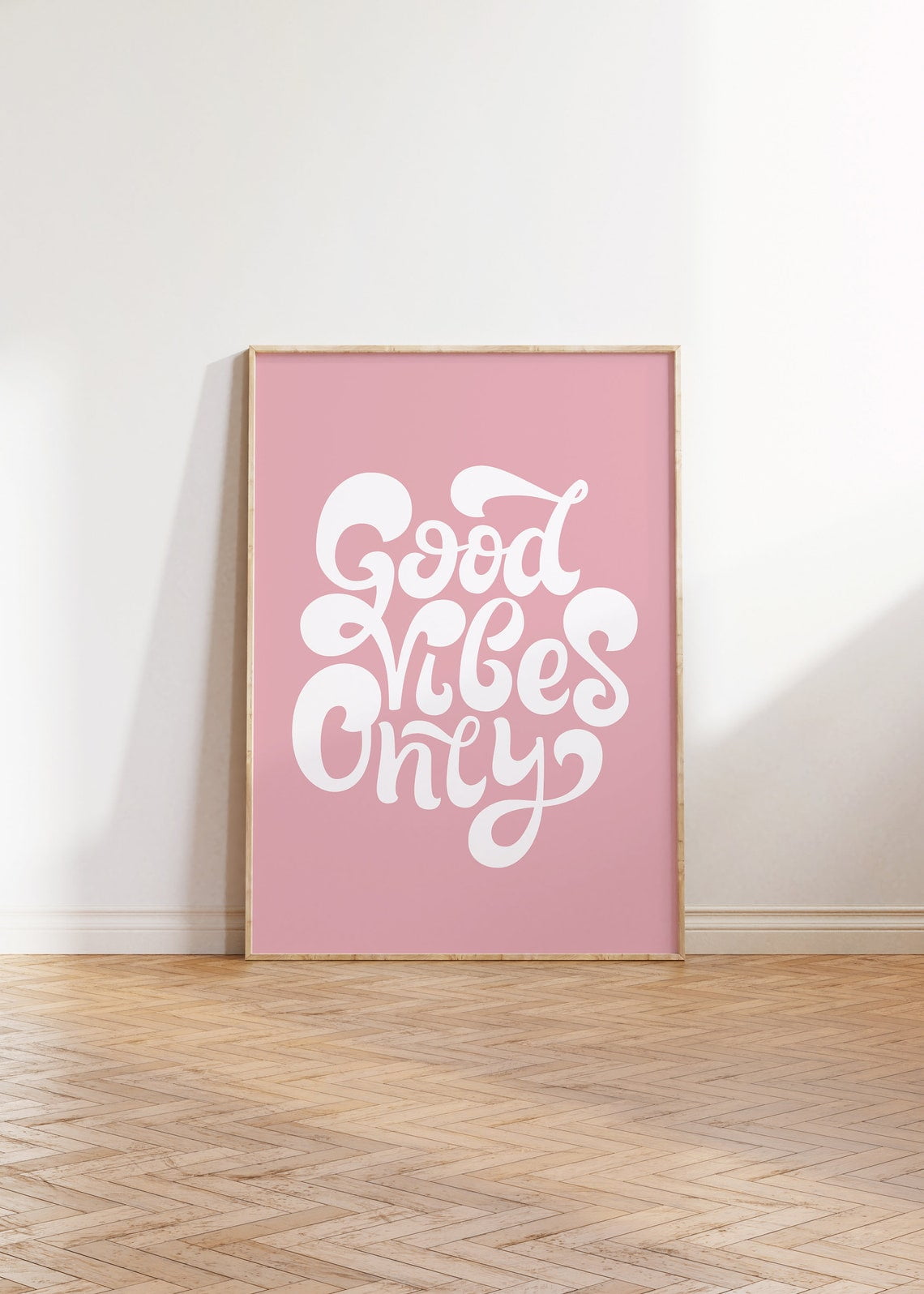 Good Vibes Print, Light Pink Quote Print, Daily Positive Affirmations ...