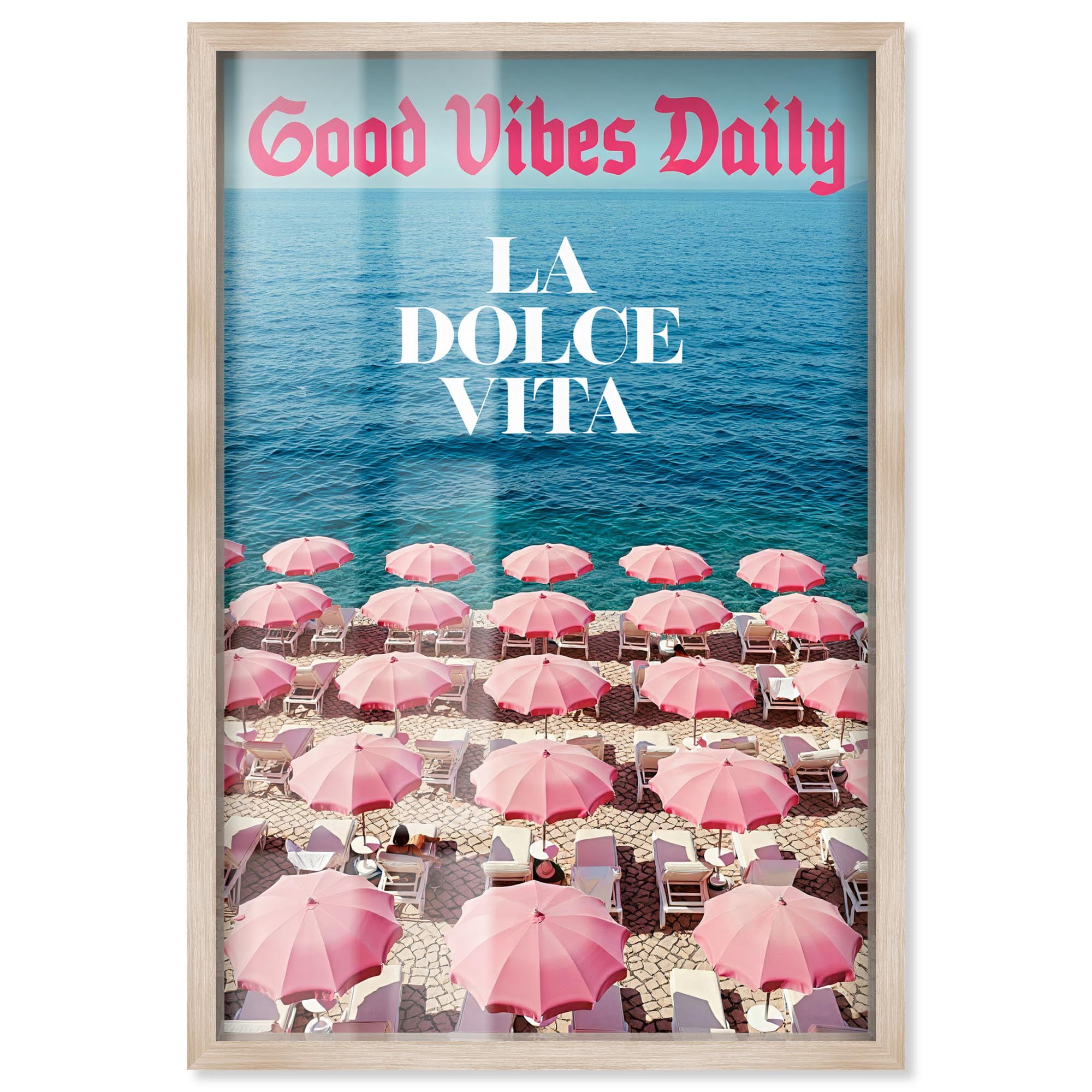 Good Vibes Shadowbox Print Summer Art Prints by Art Remedy, Blonde ...