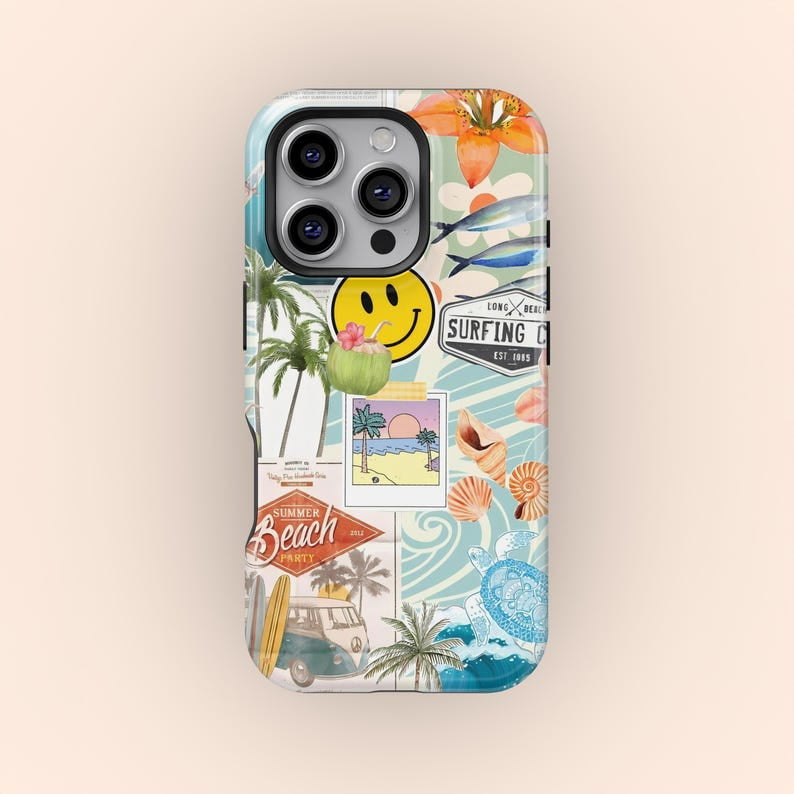 Good Vibes Summer Collage Phone Case for iPhone 11 12 13 14 15 16 Pro ...
