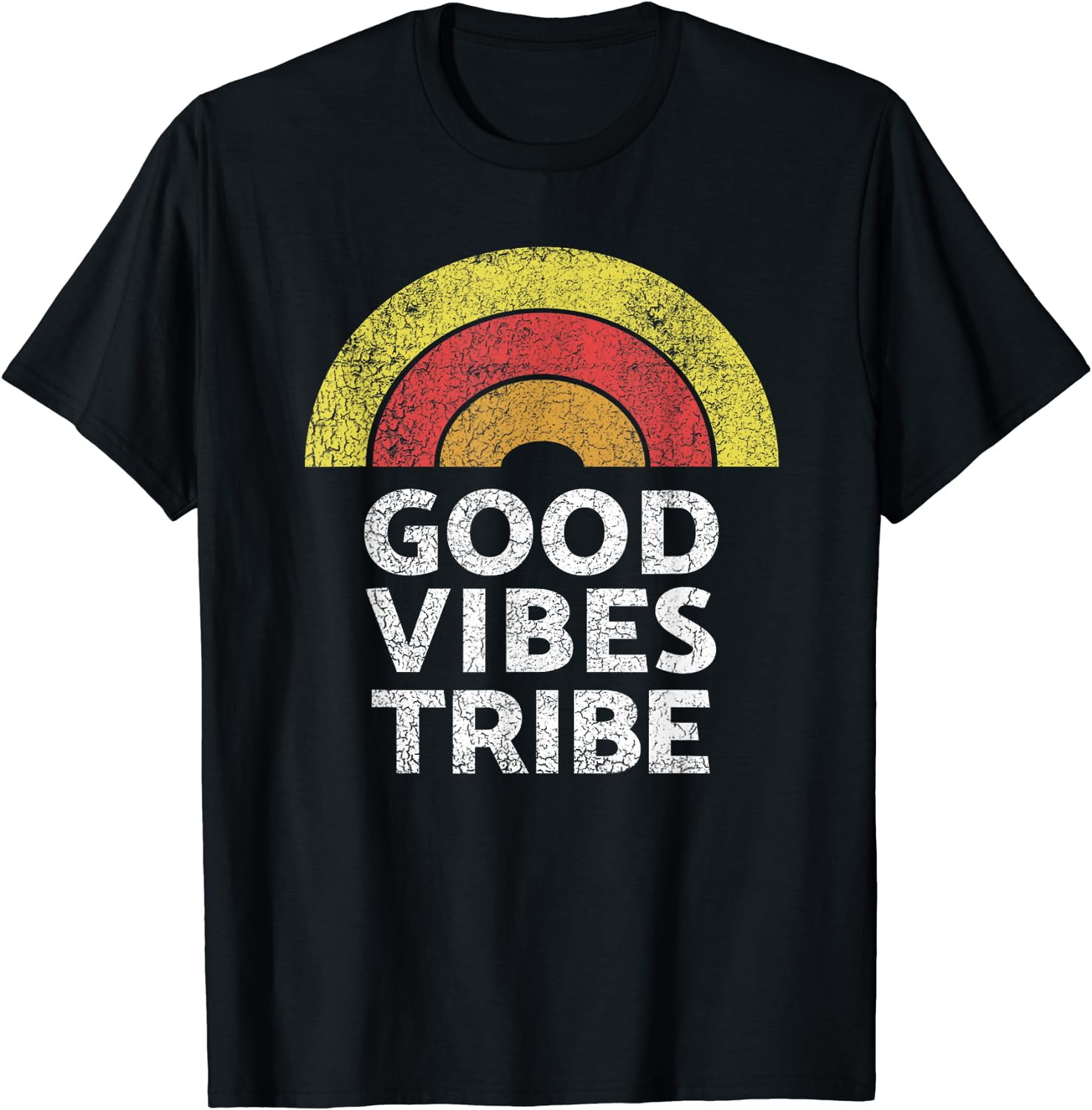 Good Vibes Tribe Vintage Boho Hippie Cute Sun Rainbow Summer T-Shirt ...