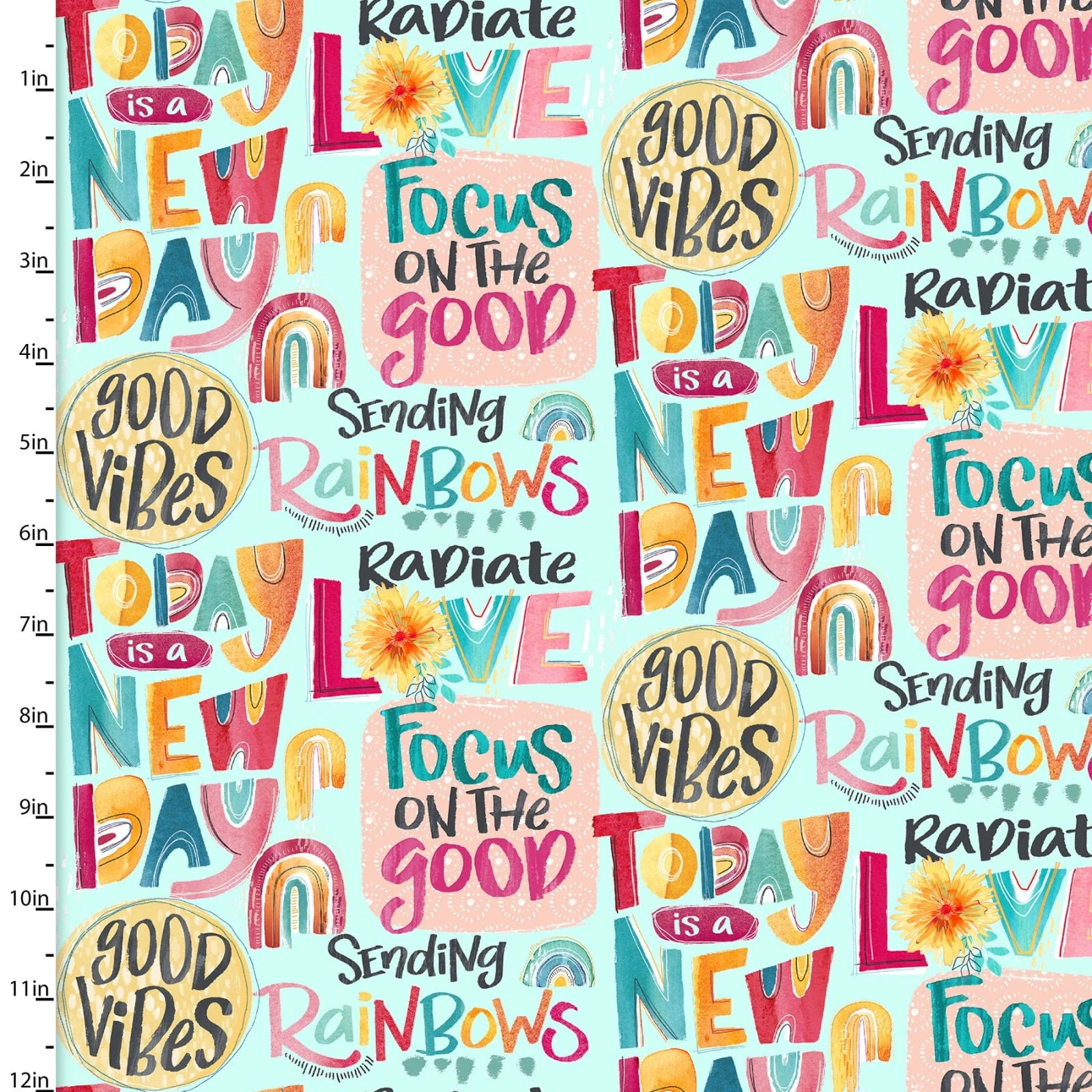 Good Vibes Words Cotton Fabric - Walmart.com
