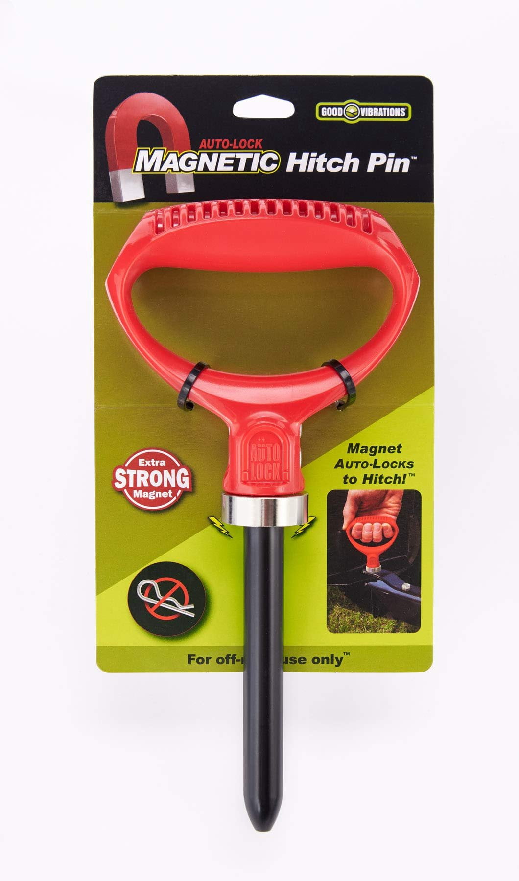 Good Vibrations Magnetic Hitching Pin - Auto-Locks to Hitch - No Cotter ...