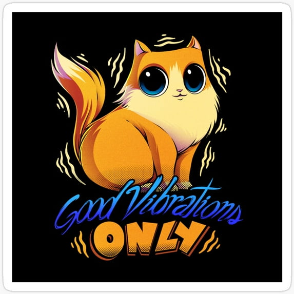 Good Vibrations Only Sticker Phone Decal Water Bottle Stickers Car ...