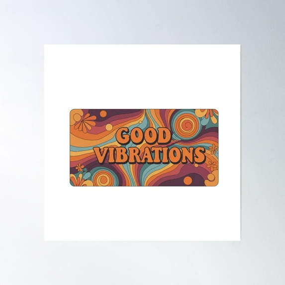 Good Vibrations - Retro Feel-Good Poster Wall Art, Modern Wall Decor ...